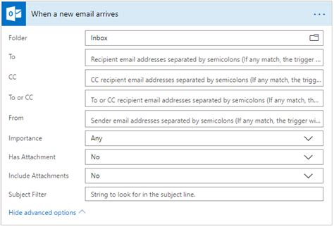 Understanding The Trigger Outlook Com When A New Email Arrives FlowJoe Io