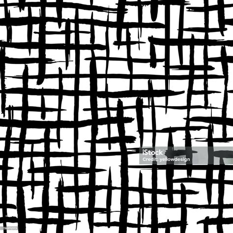 매끄러운 패턴의 예술적인 브러쉬 스트라이프 손으로 그린 검은 잉크 줄무늬 배경 0명에 대한 스톡 벡터 아트 및 기타 이미지