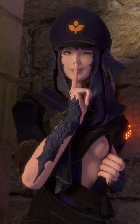 Rule 34 1girls 3d Au Ra Blender Breasts Breasts Out Clothed Exhibitionism Final Fantasy Final