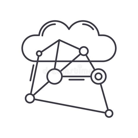 Cloud Network Icon Linear Isolated Illustration Thin Line Vector Web Design Sign Outline