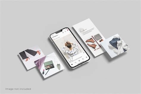 스마트폰 및 소셜 미디어 포스트 모형 프리미엄 Psd 파일