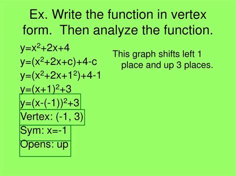 Ppt 6 6 Analyzing Graphs Of Quadratic Functions Powerpoint