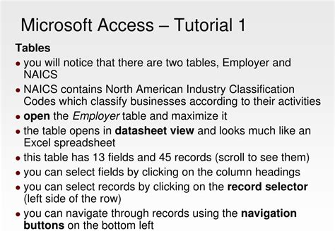 Ppt Microsoft Access Tutorial 1 Powerpoint Presentation Free Download Id4684135