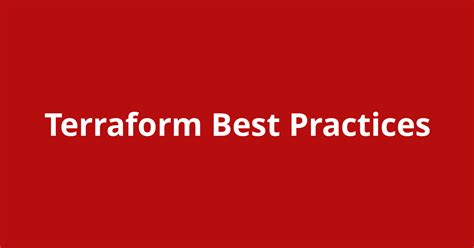 terraform best practices