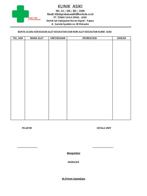 Berita Acara Format Pdf