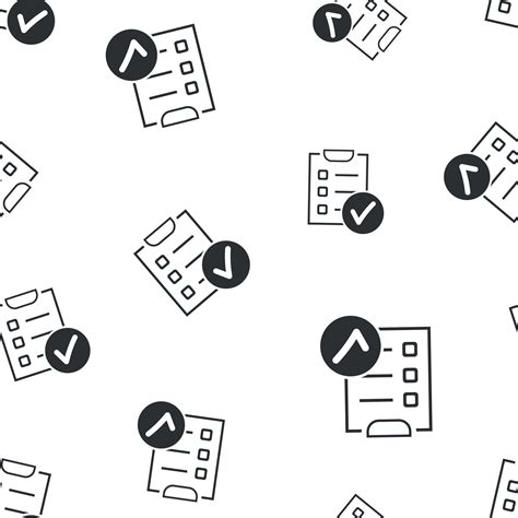Checklist Notepad Document Seamless Pattern Background Business Flat Vector Illustration