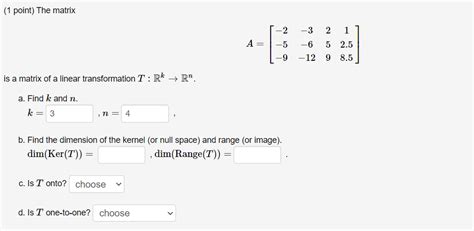 Solved 1 Point Let V R2x2 Be The Vector Space Of 2 X 2