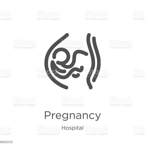 병원 컬렉션에서 임신 아이콘 벡터입니다 얇은 라인 임신 개요 아이콘 벡터 일러스트 레이 션입니다 웹 사이트 디자인 및 모바일 앱 개발을 위한 윤곽 얇은 선 임신 아이콘 건강