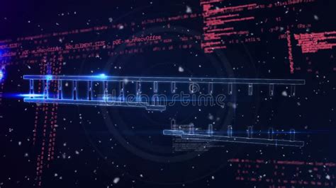 Animation Of Lens Flare Programming Language And Illuminated Dna Helix Against Black Background