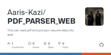 Github Aaris Kazipdfparserweb This Can Read Pdf And Put Your Resume Data Into Web
