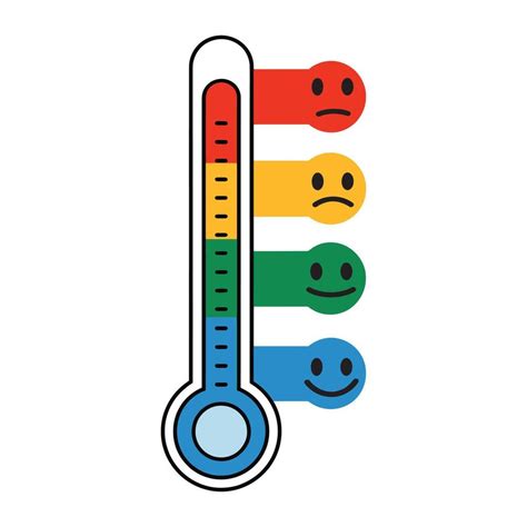 Thermometer Emotions Icons Cute Cartoon Thermometers Showing Different Temperatures With