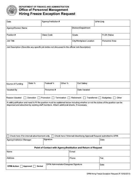 Arkansas Hiring Freeze Exception Request Fill Out Sign Online And