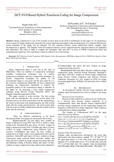 Pdf Dct Svd Based Hybrid Transform Coding For Image Compression
