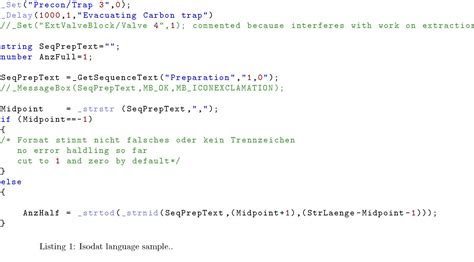 Listings Isodat Language Source Code Syntax Highlighting Tex