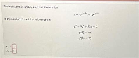 Solved Find Constants C And C Such That The Function Chegg
