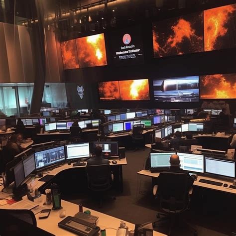 Premium Photo Arafed View Of A Control Room With Multiple Monitors And People Generative Ai