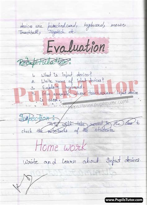 computer science input devices lesson plan for b ed deled and school
