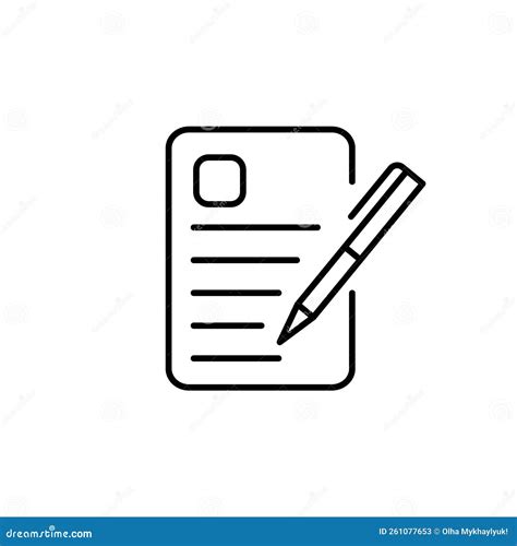 Notepad Symbol Simple Flat Icon Of Paper And Pen Notebook With Some Text Vector Illustration