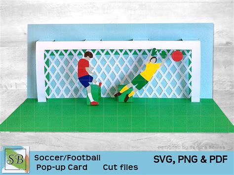 Football Soccer Pop Up Card Svg Png Pdf Footballer Birthday Novelty