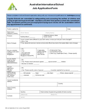 Fillable Online AIS Job Application Form V Docx Fax Email Print PdfFiller