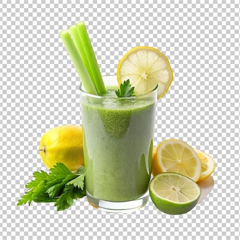 Premium Psd Green Smoothie With Celery Cucumber And Lemon