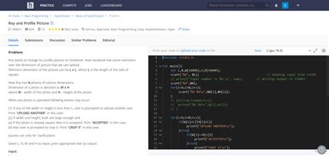Sharad Kumar On Linkedin Today I Solved Roy And Profile Picture Question In C Hackerearth Basic