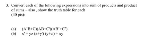 Solved Convert Each Of The Following Expressions Into Sum Of