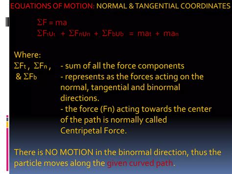 Equations Of Motion Normal Tangential PPT