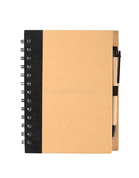 Note Book With Pen Isolated On White Stock Image Image Of Striped