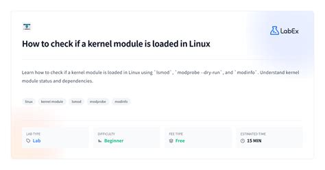 How To Check If A Kernel Module Is Loaded In Linux Labex