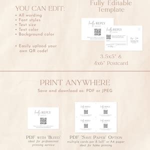 Minimalist QR Code Response Card QR Code Response Card RSVP Online Modern Wedding Reply Card