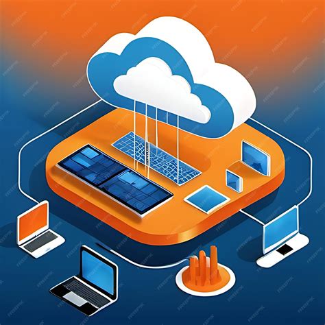 Premium Photo A 3d Rendering Depicting A Cloud Computing System