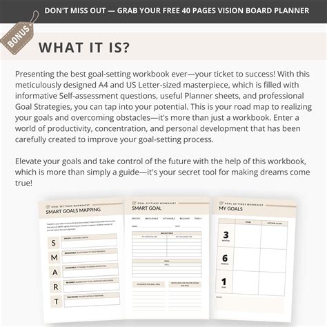 Smart Goal Setting Guide And Planner Personal Development Workbook And Tracker Goal Tracker