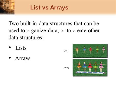 1 Linked List List Vs Arrays Two Built In Data Structures That Can Be