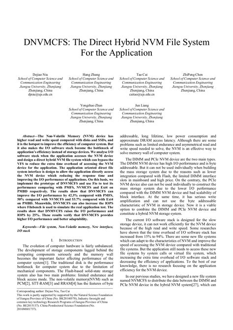 Pdf Dnvmcfs The Direct Hybrid Nvm File System For The Application