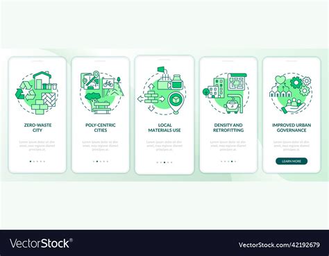 Urban Development Principles Green Onboarding Vector Image