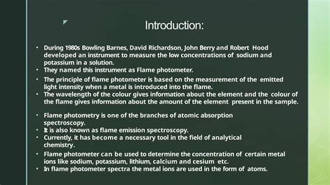 Flame Photometry Principles Application Pptx