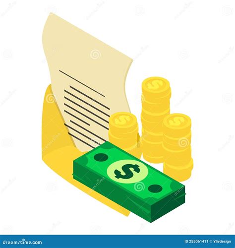 Inheritance Concept Icon Isometric Vector Envelope With Document Cash