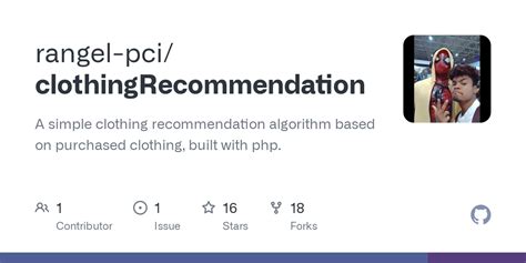 GitHub Rangel Pci ClothingRecommendation A Simple Clothing Recommendation Algorithm Based On