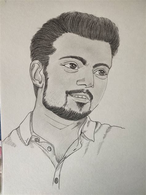 Vijay Thalapathy Sketch By Badiiee On Deviantart