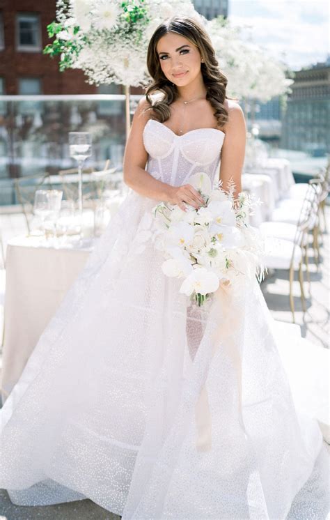 Bride In Wedding Dress With Boned Bodice