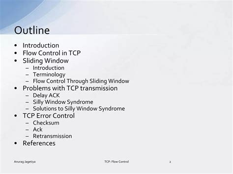 Tcp Protocol Flow Control Pptx Internet Computing