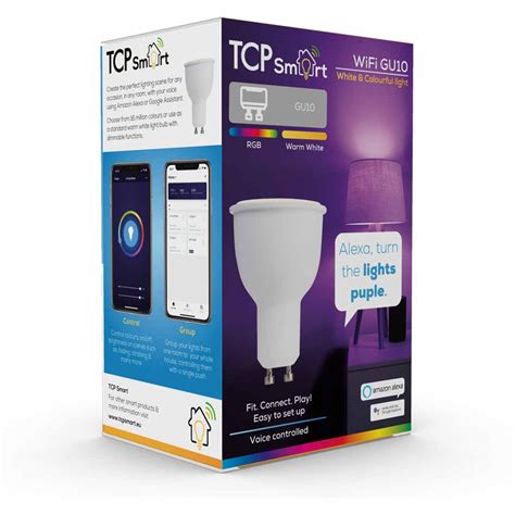 TCP 1 Pack GU10 LED 380 Lumens RGB W Smart WiFi Bu Lb Wilko