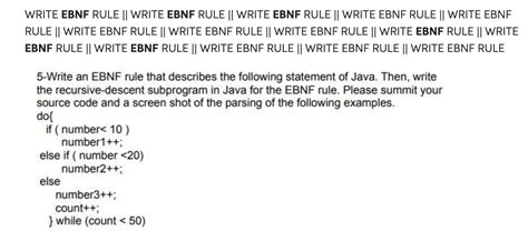 Solved Write Ebnf Rule As Well Please Please Do Not Copy