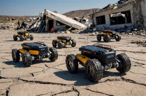 Autonomous Robots Exploring Rough Terrain Premium Ai Generated Image
