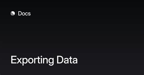 Exporting Data Linear Docs