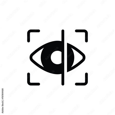 Eye Scan Icon Simple Solid Style Visual Identity Focus View Vision