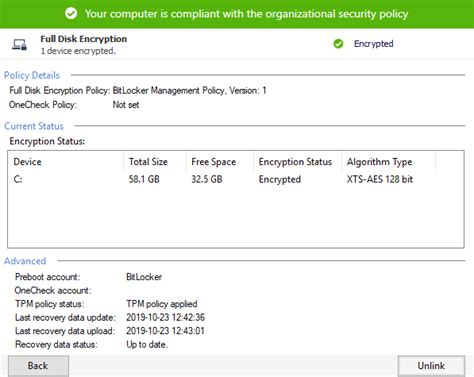 configuring a bitlocker encryption policy