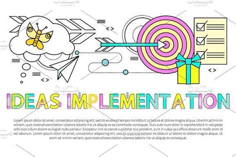 Ideas Implementation Poster Vector Poster Thought Bubbles Vector