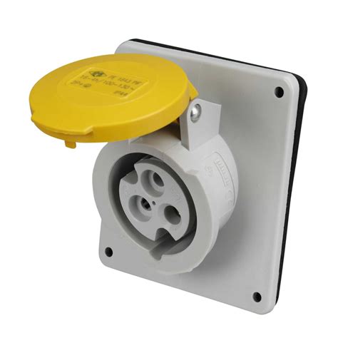 Ilme 16a 2p E 110v Angled Panel Mounted Socket Ip44 Pe1643pif Cef